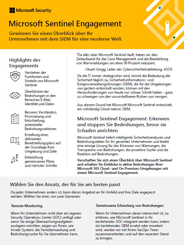 Microsoft Sentinel Engagement | Bedrohungen erkennen